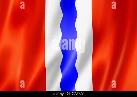 Omsk state - Oblast - flag, Russia waving banner collection. 3D ...