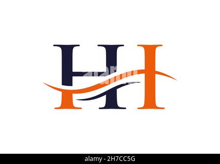 Water Wave HI Logo Vector. Swoosh Letter HI Logo Design for business ...