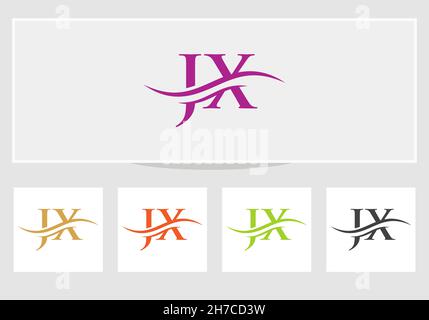 letter JX Logo Design Vector Template. Initial Linked Letter Design JX Vector Illustration Stock ...