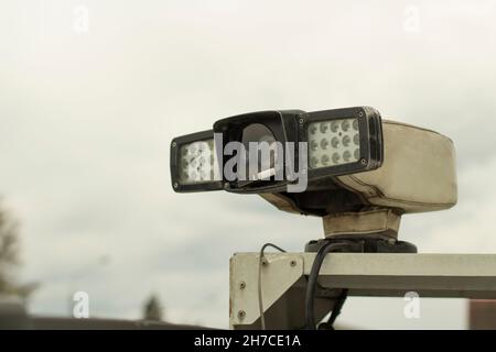 A CCTV enforcement car with a security camera mounted on it at Stoke-on ...