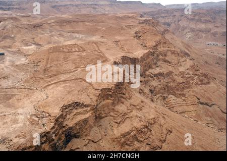Masada Roman siege camp and section of the Roman circumvallation wall ...
