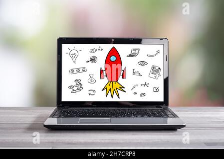 Start up concept shown on a computer screen Stock Photo - Alamy