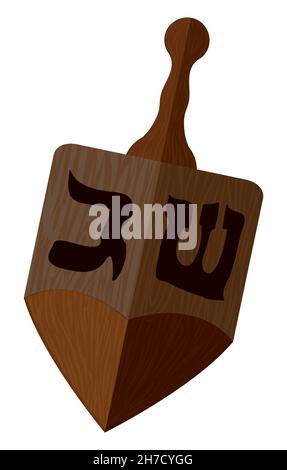 Traditional Hanukkah Dreidel with the hebrew letters meaning "A great ...