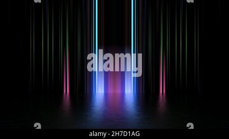 Futuristic concept empty show scene Abstract geometric glow neon ...