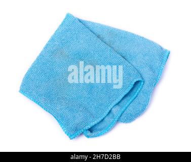 Blue crumpled used rag isolated over white background Stock Photo - Alamy
