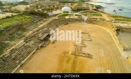 The Roman hippodrome, Caesarea, Israel, Middle East Stock Photo - Alamy