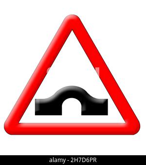 Illustration Hump bridge Road Sign Icon Stock Photo - Alamy