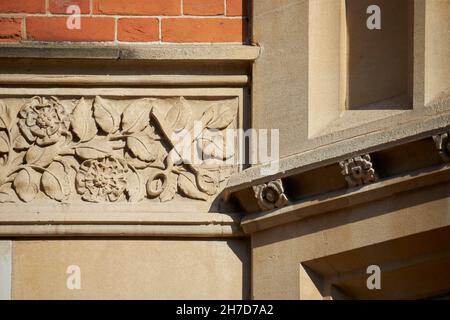 Frieze at the Dean Rees House by Architect: W.Hilton Nash Stock Photo ...