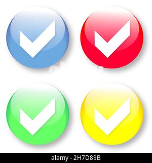 Checklist icon isolated on glossy orange round button abstract ...