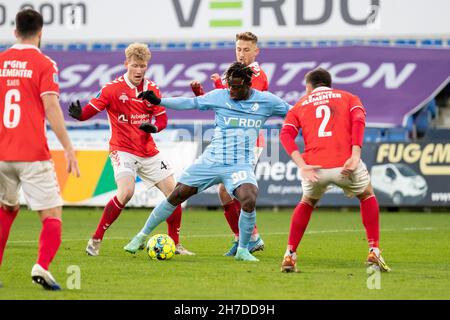 Randers, Denmark. 21st Nov, 2021. Stephen Odey (90) of Randers FC and ...
