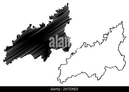 Amravati district (Maharashtra State, Republic of India) map vector ...