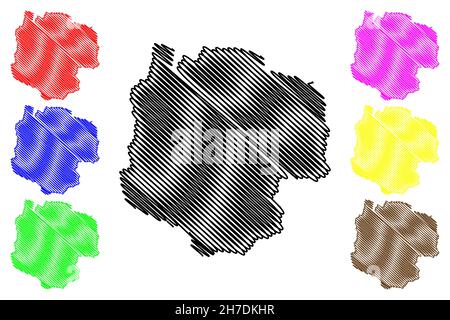 Dang district (Gujarat State, Republic of India) map vector ...