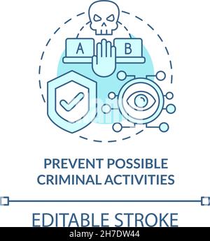 Prevent possible criminal activities concept icon Stock Vector Image ...