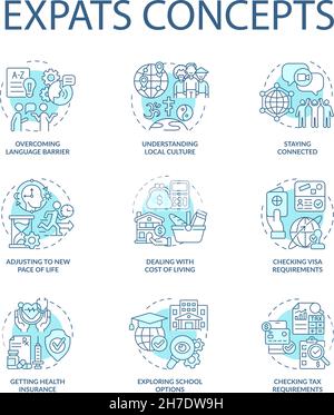 Migration line icons collection. Relocation, Immigration, Emigration ...