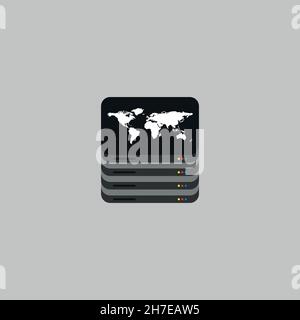 World server icon. Global cloud symbol. Low latency broadband internet ...