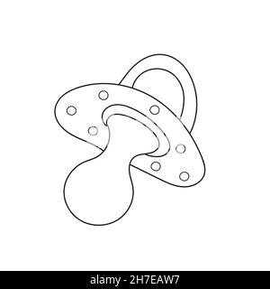 Simple coloring page. Pacifier for baby - coloring book. Worksheet ...