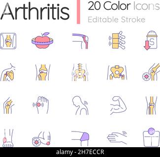 Arthritis icons set cartoon vector. Joint injury. Medical science Stock ...