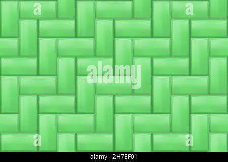 Subway tile pattern. Metro green turquoise ceramic bricks background ...