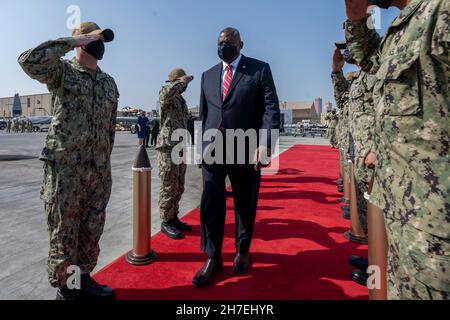 Manama, Bahrain. 21st Nov, 2021. U.S. Secretary of Defense Lloyd J ...