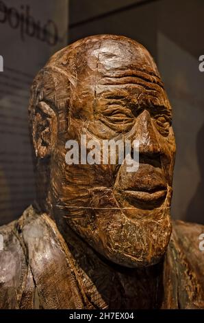 A bust of Cudjoe Kazoola Lewis, the last known survivor of the slave ...