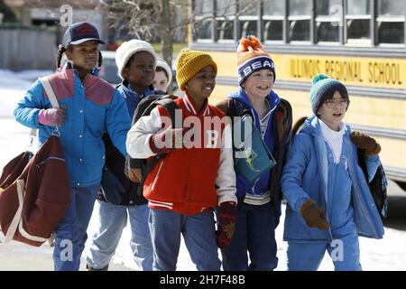 8-BIT CHRISTMAS, from left: Che Tafari, Winslow Fegley, Santino Barnard ...
