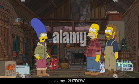 THE SIMPSONS, (from left): Ned Flanders, Homer Simpson, 'Peeping Mom ...