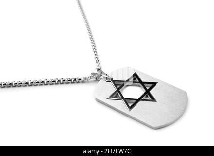 Dog tag of Israeli soldier isolated on white Stock Photo - Alamy