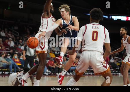 Dixie State guard Brock Gilbert controls the ball during the first half ...