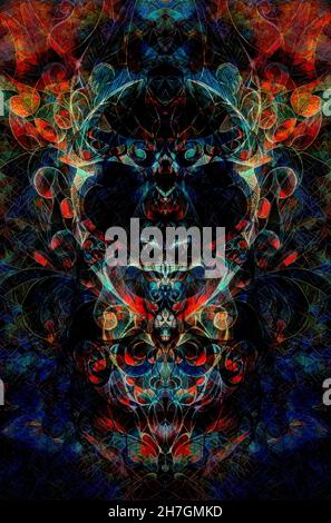 beautiful ornamental face on abstract background Stock Photo - Alamy