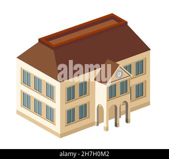 hotel building facade isometric vector illustration design Stock Vector ...