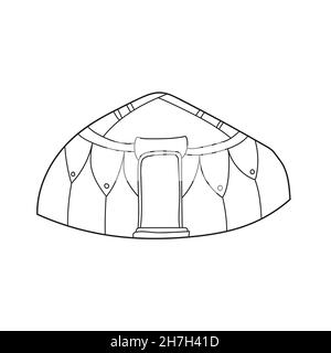 Simple coloring page. Yurt of nomads. Coloring book page for children ...