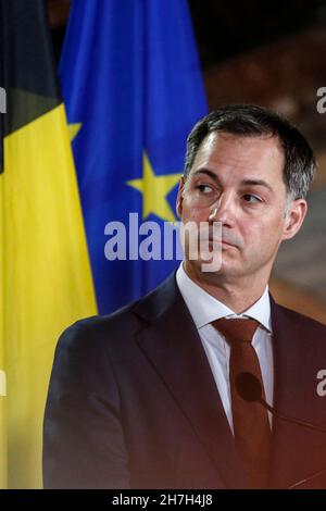Belgian Prime Minister Alexander De Croo pictured as he arrives on the ...