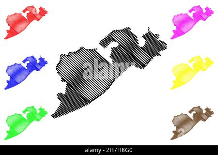 Darrang district (Assam State, Republic of India) map vector ...