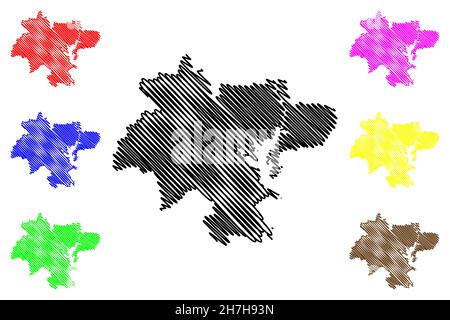 Debagarh district (Odisha State, Republic of India) map vector ...