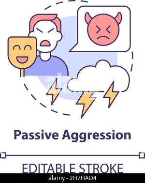 Passive-Aggressive Behavior vector illustration word cloud isolated on ...