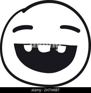 Grinning squinting face emoji. Vector illustration. realistic emoticon ...