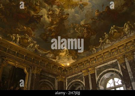 Ceiling painting in Hercules room of the Chateau de Versailles - France ...