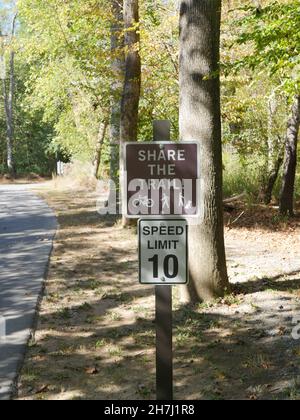 A vertical shot of the speed limit signs Stock Photo - Alamy