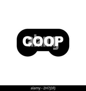 Coop game logo. Cooperative game sign. Video game icon for two ...