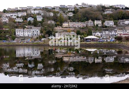 Millpool car park in Looe Cornwall Stock Photo - Alamy