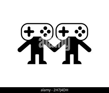 Coop game logo. Cooperative game sign. Video game icon for two ...