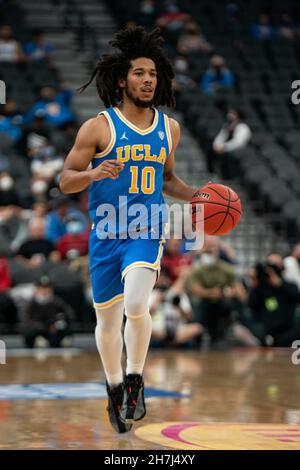 UCLA Bruins guard Tyger Campbell (10) drives against Concordia Golden ...