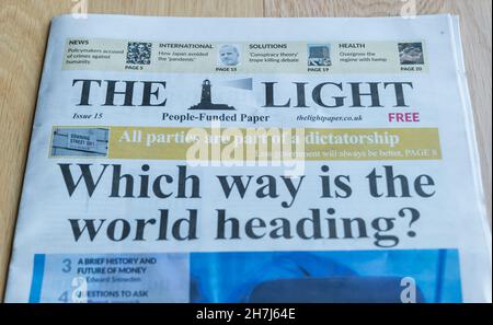 Front page of conspiracy theory-based newspaper The Light published by ...