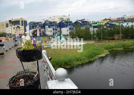 Residential area with modern buildings in the dock area of Copenhagen ...