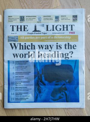 Front page of conspiracy theory-based newspaper The Light published by ...