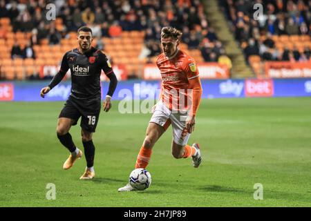 Blackpool, UK. 23rd Nov, 2021. Blackpool fans sing before kick off in ...