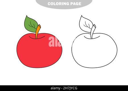 Simple coloring page. Apple to be colored, the coloring book for ...