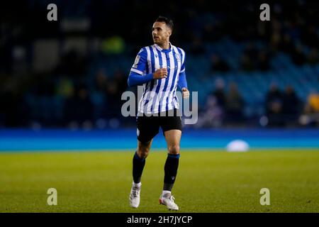 Lee Gregory #9 of Sheffield Wednesday celebrates scoring a goal to make ...
