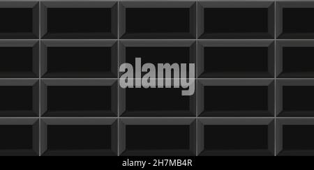 Black subway tile seamless pattern. Wall with brick texture. Vector ...