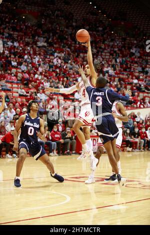 Jackson State guard Jonas James (3) drives up court during an NCAA ...